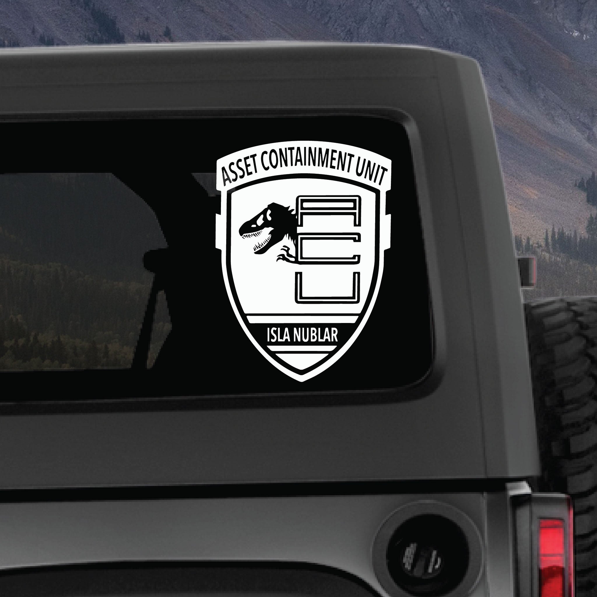 Summit Graphix | Jurassic Park Asset Containment Unit Car Sticker