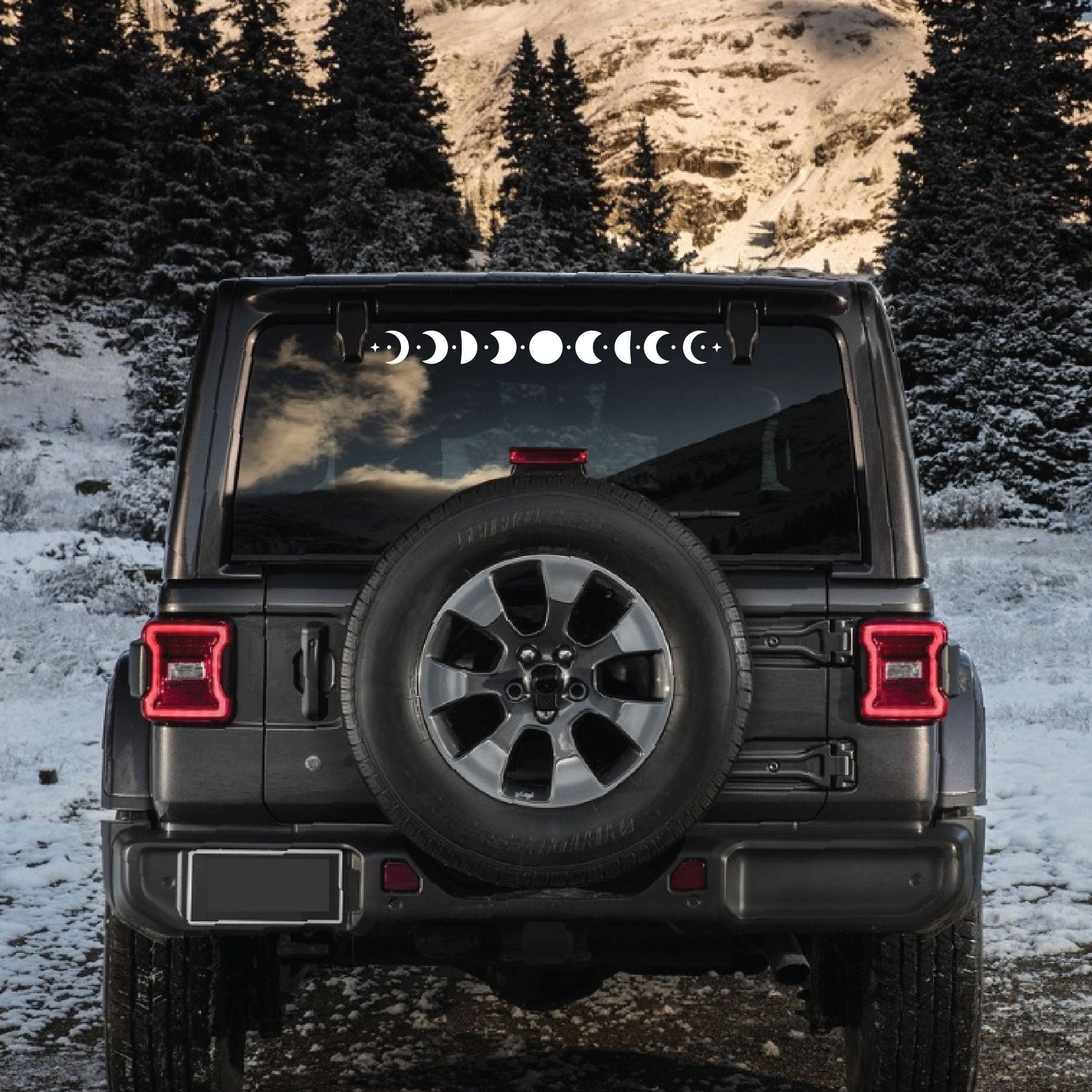 Summit Graphix | Moon Phase Line Vehicle Back Window Sticker